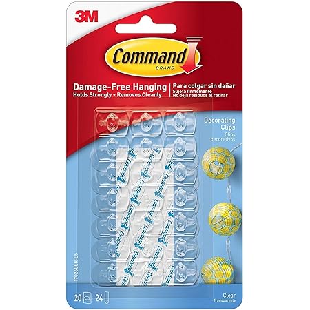 Amazon.com: Command Outdoor Rope Light Clips with Foam Strips, Clear, 3 ...