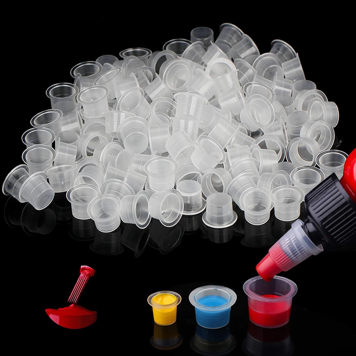 Combofix 500pcs Ink Caps Cups - Disposable Transparent Small Pigment ...