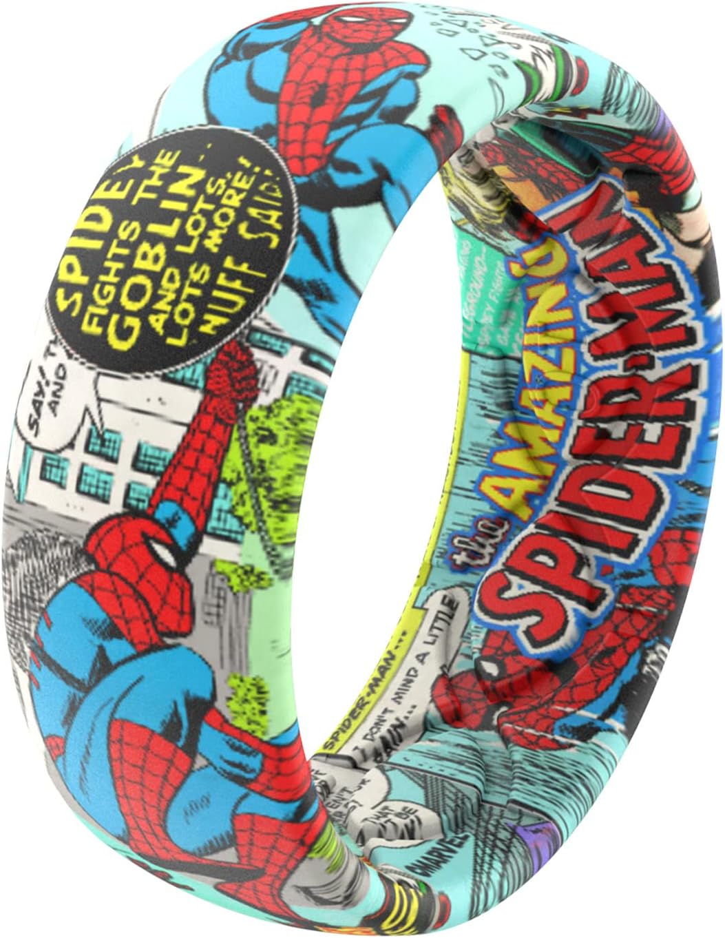 Groove Life Marvel Retro Comic Silicone Ring - Men's Breathable Rubber ...