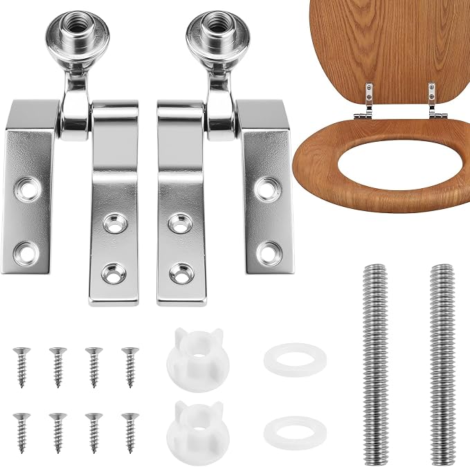 DALQUIS 1 Set Universal Toilet Seat Hinges, Chrome-Plated Metal Hinges ...