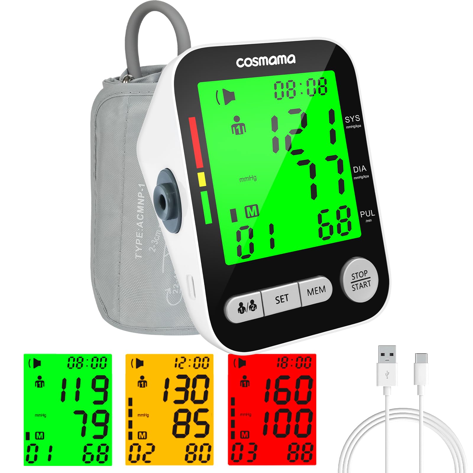 Amazon.com: Blood Pressure Monitor, Automatic Blood Pressure Machine ...