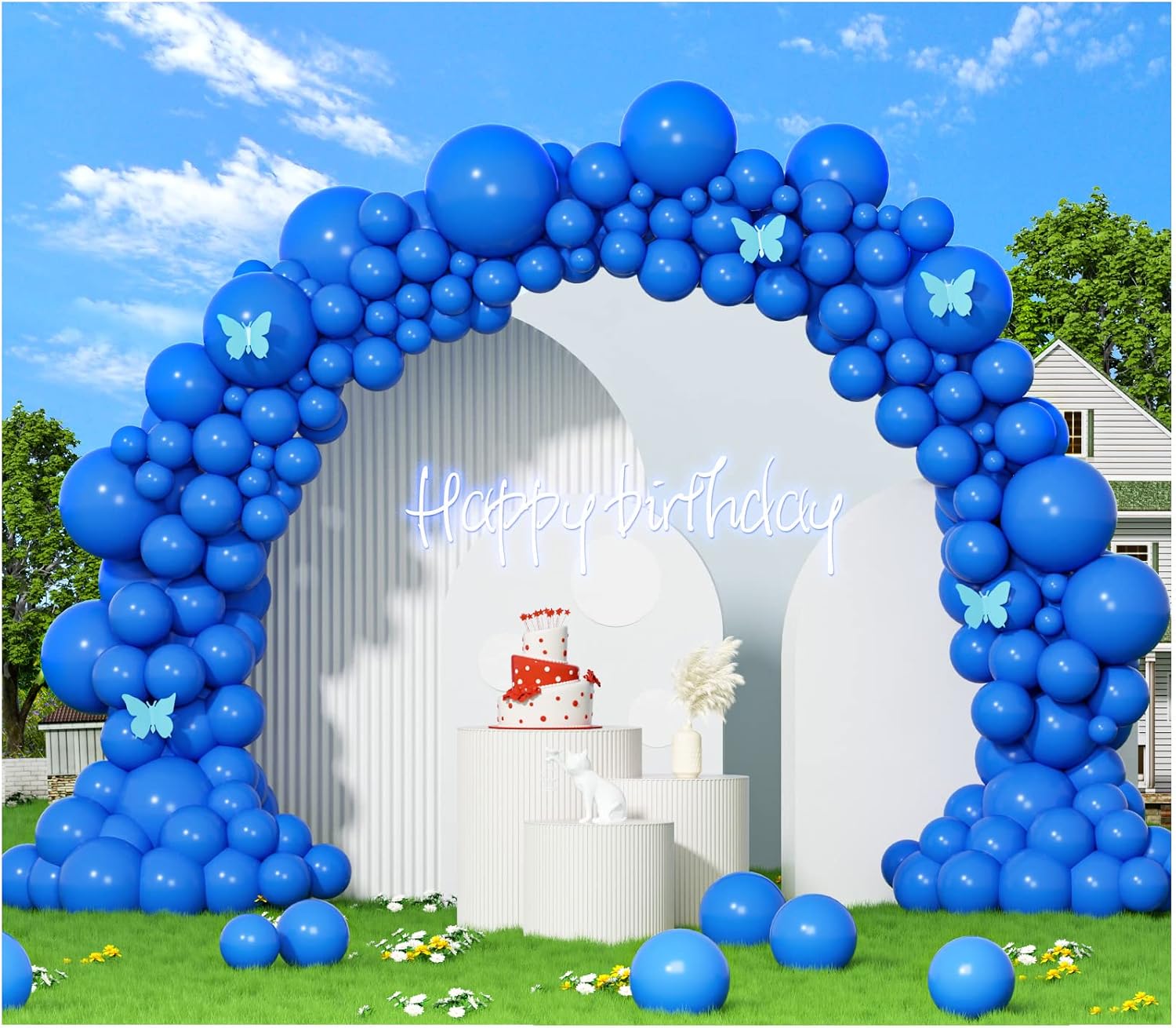 Amazon.com: 412pcs Royal Blue Balloons 18 12 10 5 Inch Blue Balloon ...
