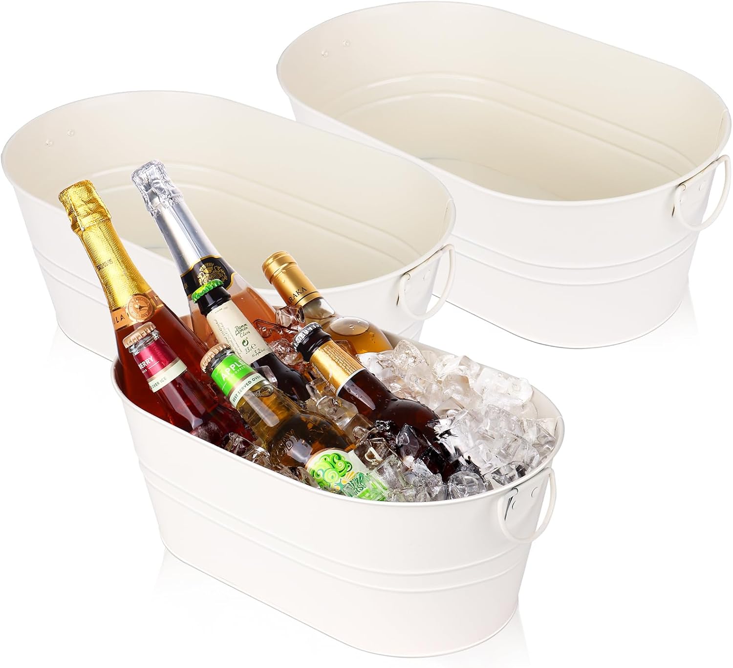 Amazon.com: Galvanized Tub Beverage Tubs, 3pcs Metal Ice Buckets for ...