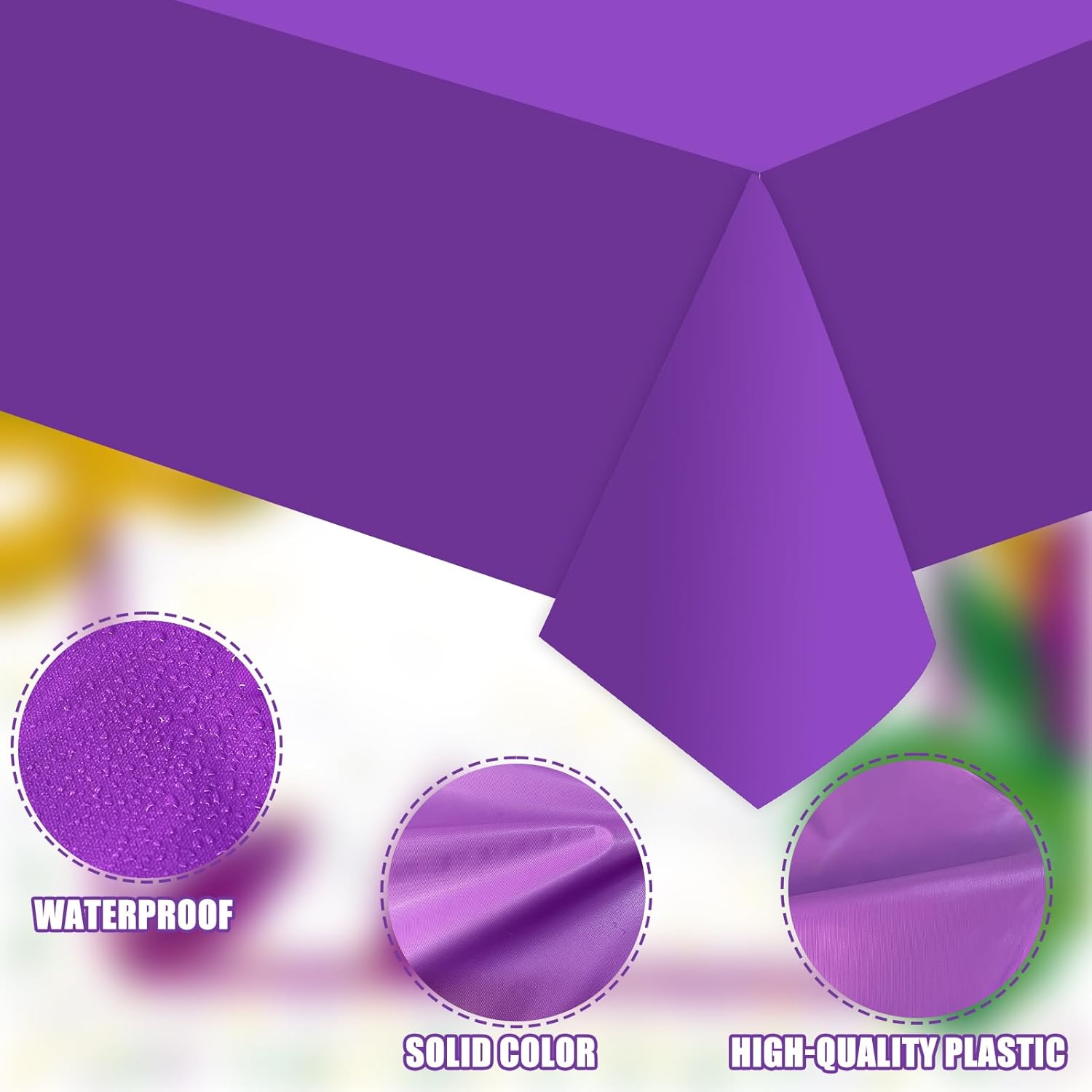 Paquete de 12 manteles de Mardi Gras, desechables de 54 x 108 pulgadas ...