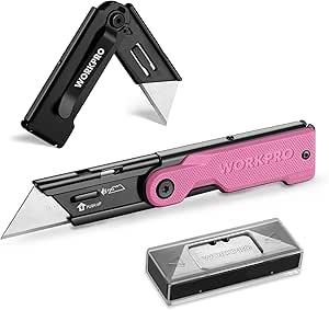WORKPRO Folding Utility Knife with 10 Extra SK5 Blades, EDC Razor Sharp ...