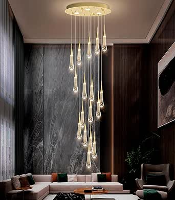 HAIXIANG 138 Inches Glam Chandelier Luxury Gold Ceiling Chandeliers ...