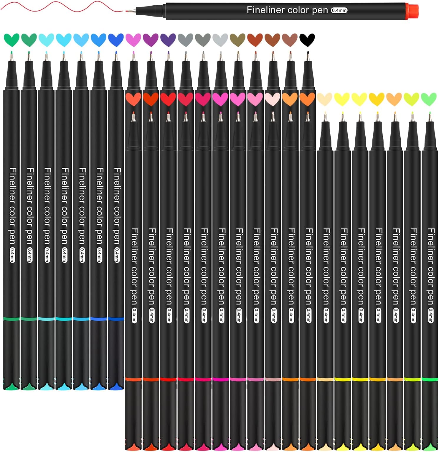 Funnasting Fineliner Pens, Set of 36 Colors Art Pens, Drawing Pens with ...