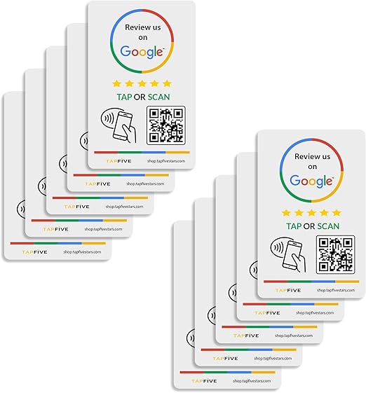 Amazon.com: Google Review Tap Stickers, 10-Pack by TapFive: Smart Tap ...
