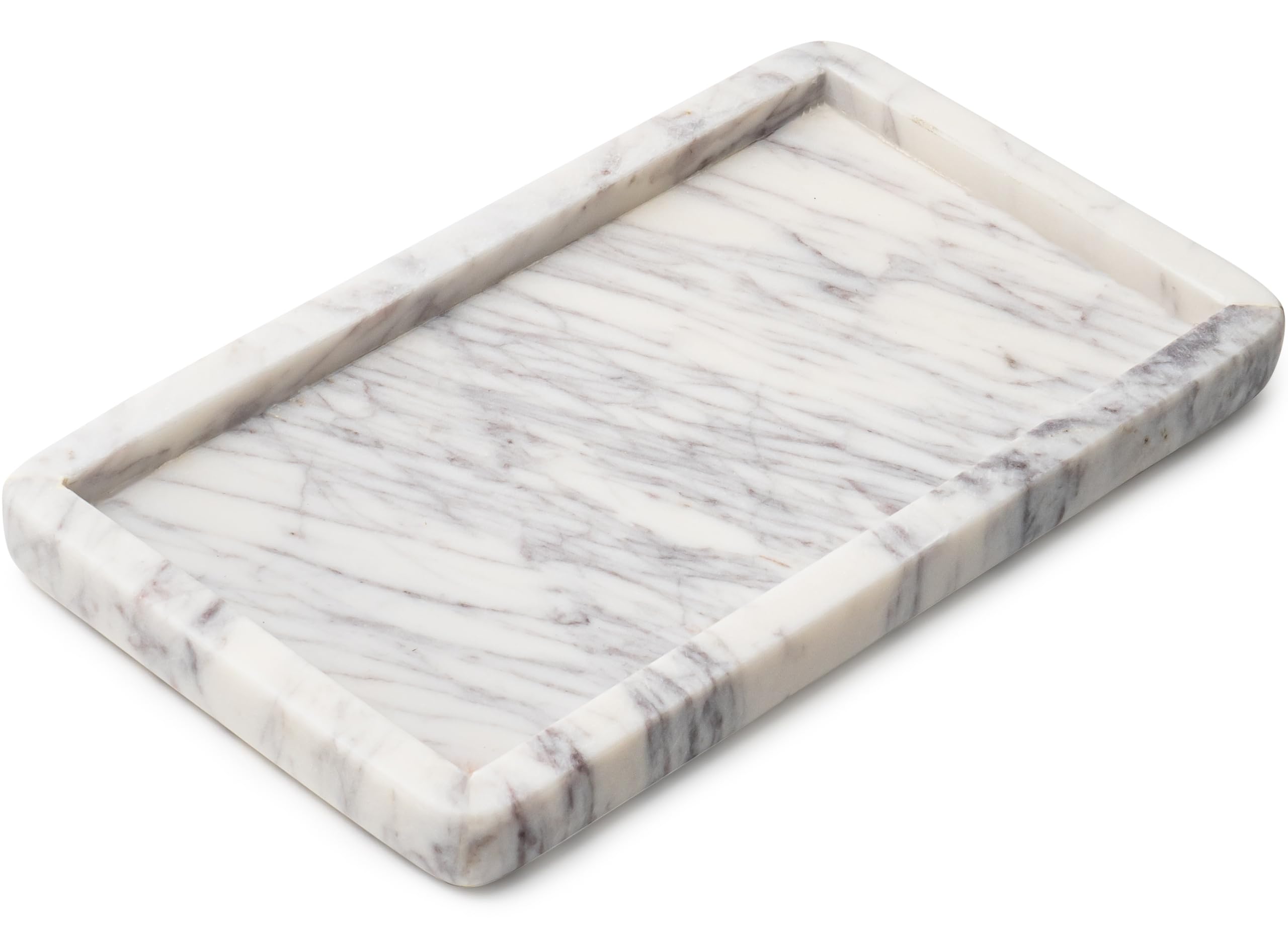 Amazon.com: Cork & Mill Marble Tray for Bathroom Countertop, Kitchen ...