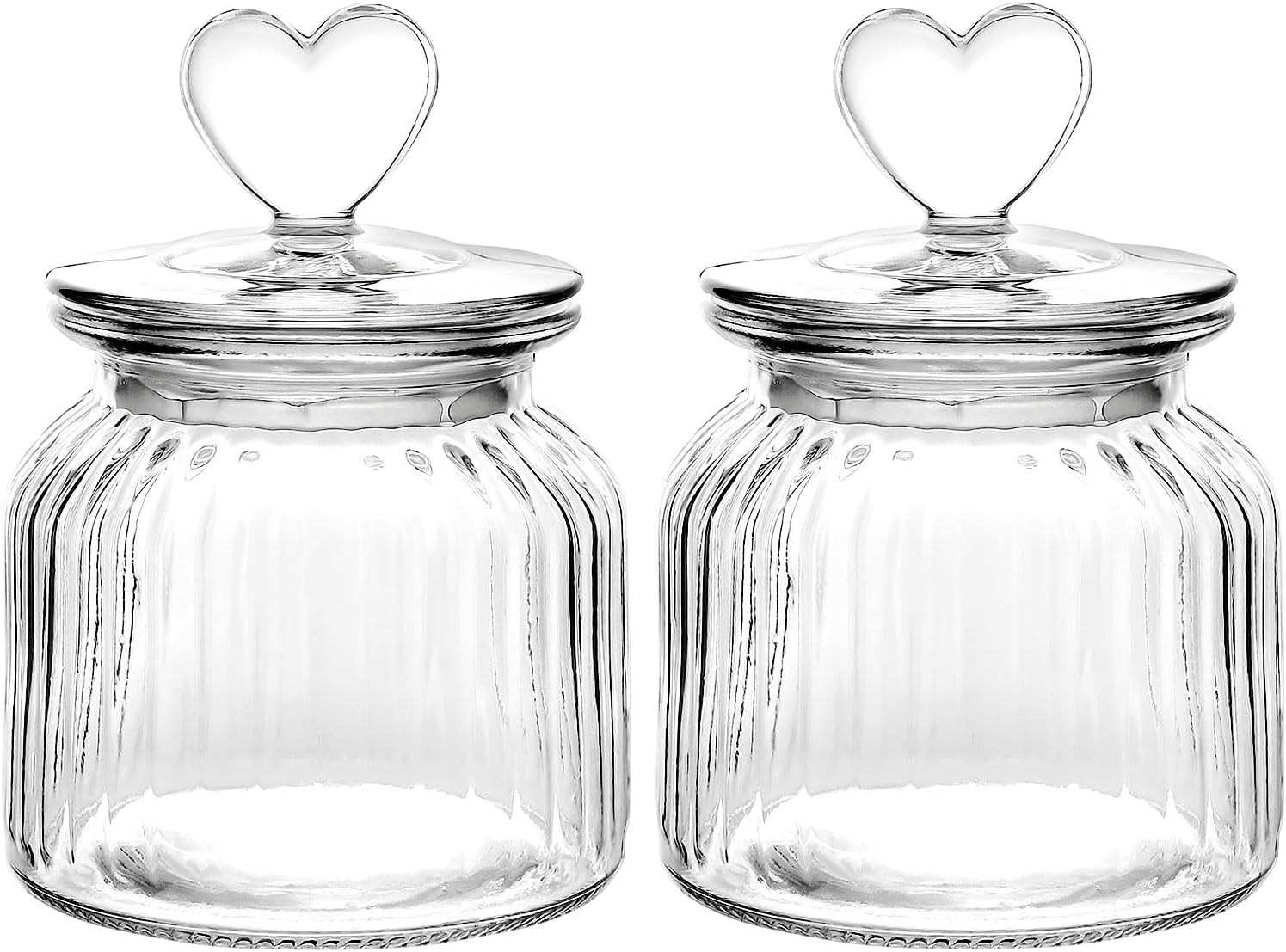 Amazon.com: WHJY Set of 2 Airtight Glass Jars, 22oz Jar of Hearts Cute ...