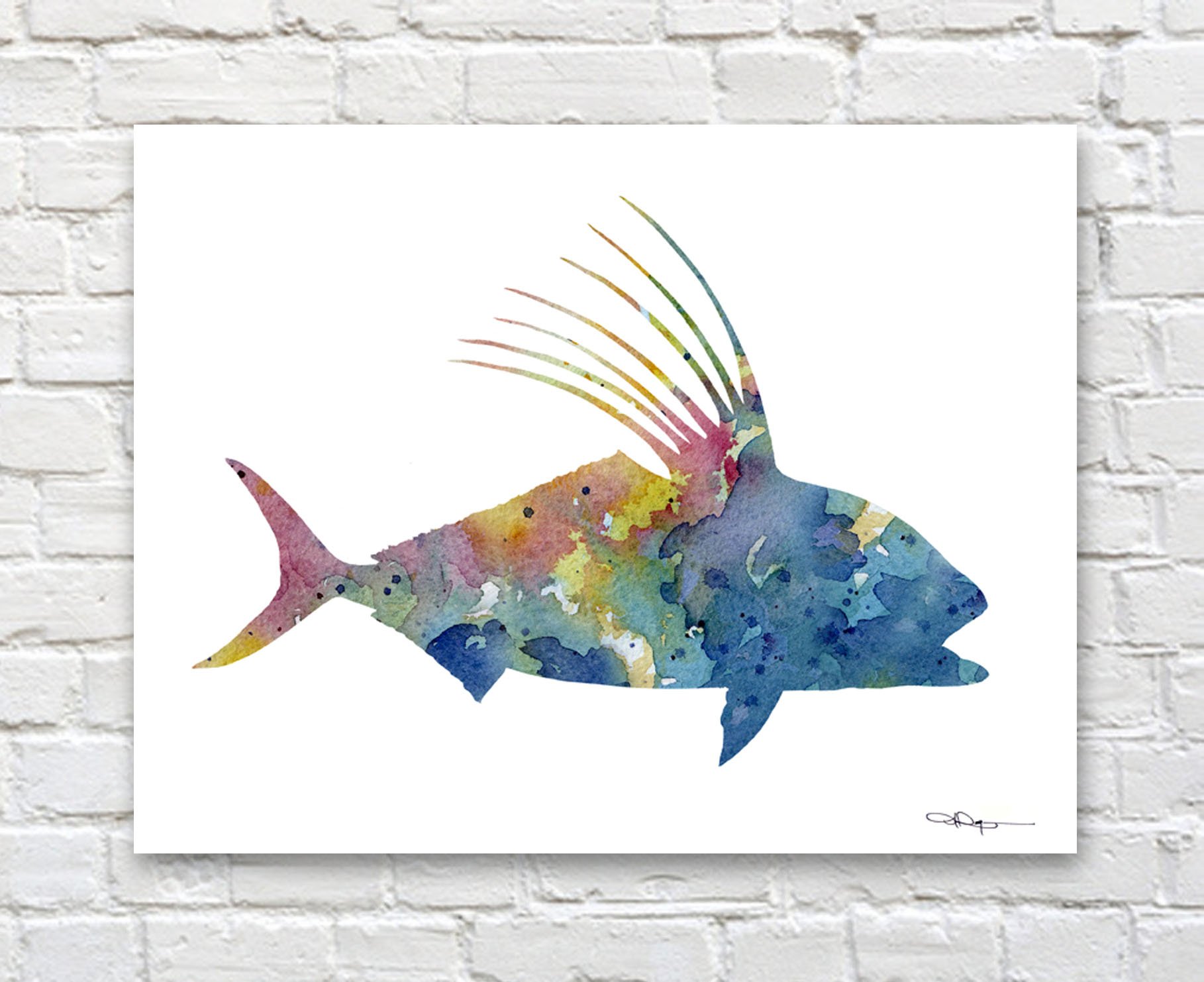 Abstract Watercolor Fish