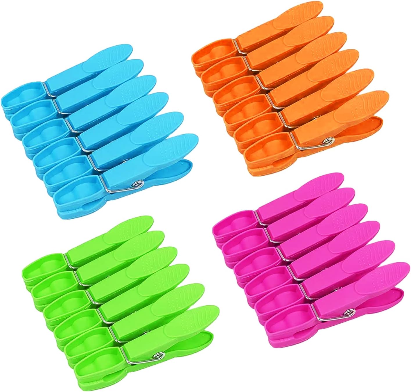Amazon.com: 24 Pack Colorful Plastic Clothespins, Heavy Duty Laundry ...