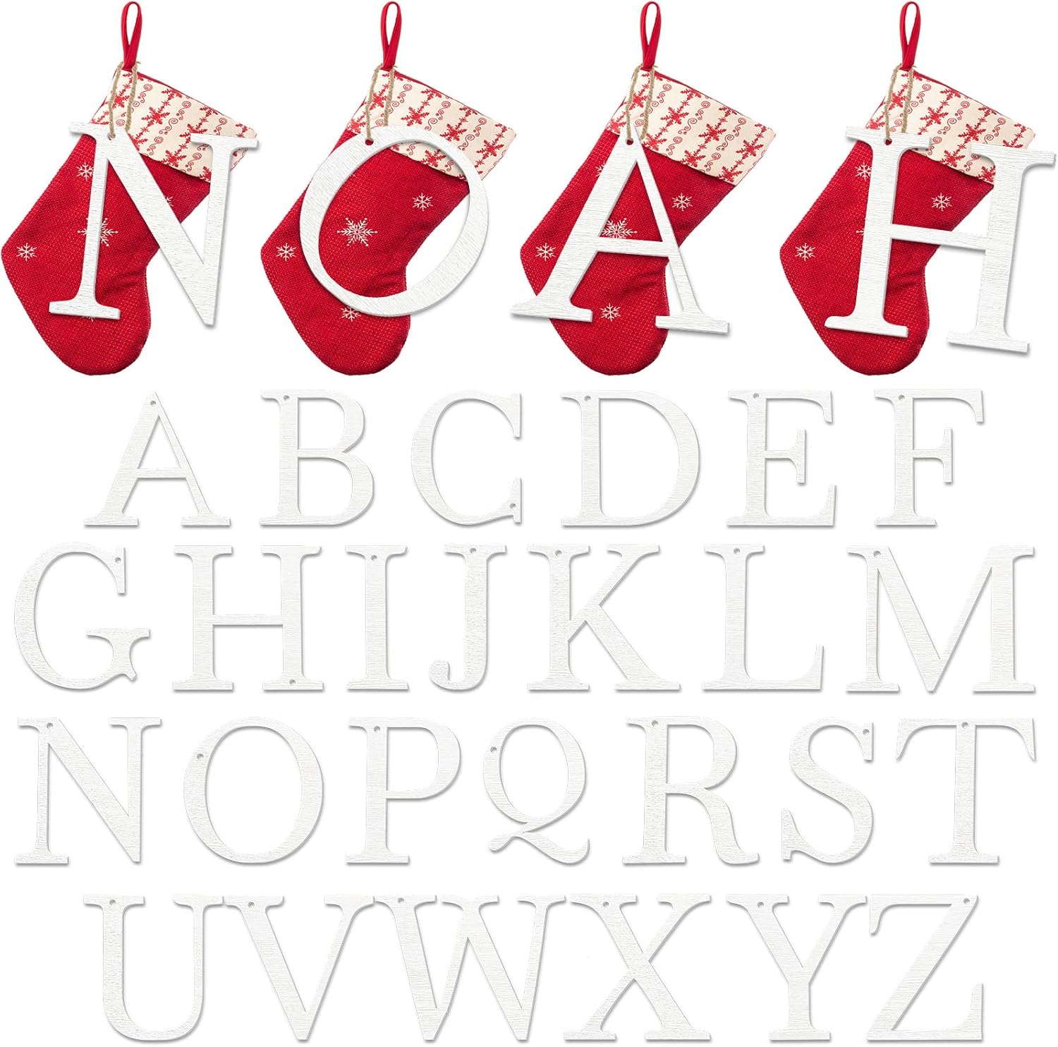 Amazon.com: Yulejo 26 Pieces Christmas Stocking Decor Letter Sign ...