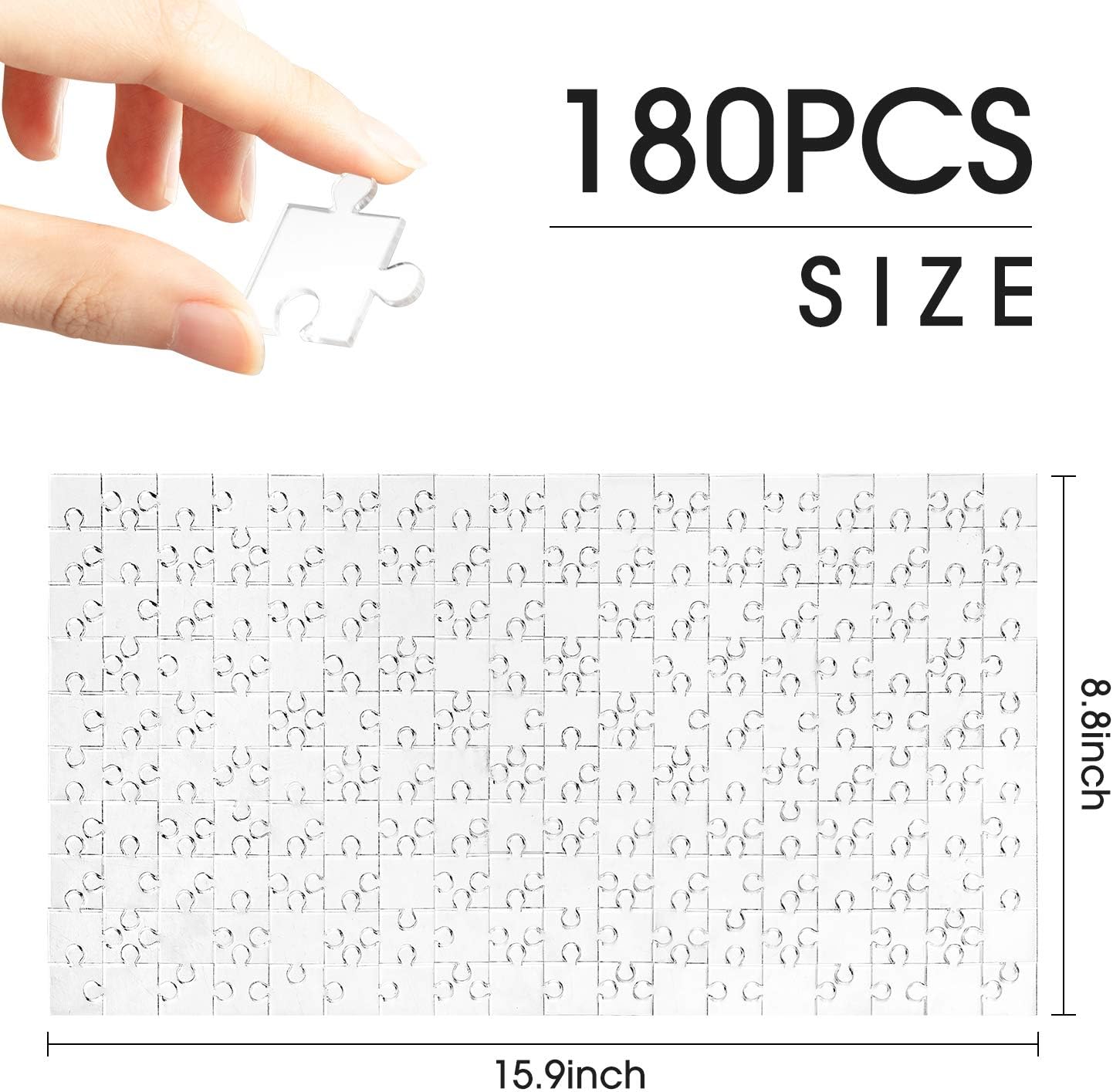 WATINC 180 Jigsaw Puzzle Games for Adults Kids 15.9″ x 8.8″ Clear ...