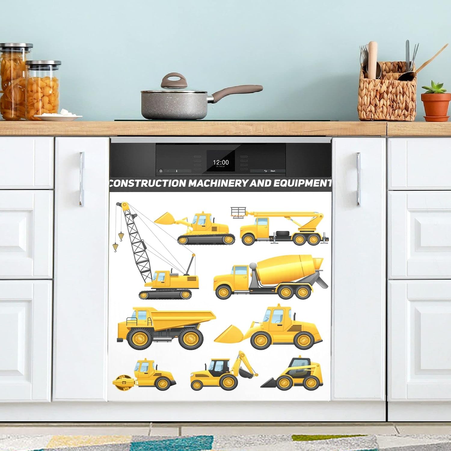 Amazon.com - Construction Equipment Yellow Machinery with Truck Crane ...