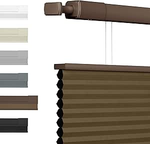 Amazon.com: HOTSOON No Drill No Tools Blackout Cellular Shades Top Down Bottom Up Cordless ...