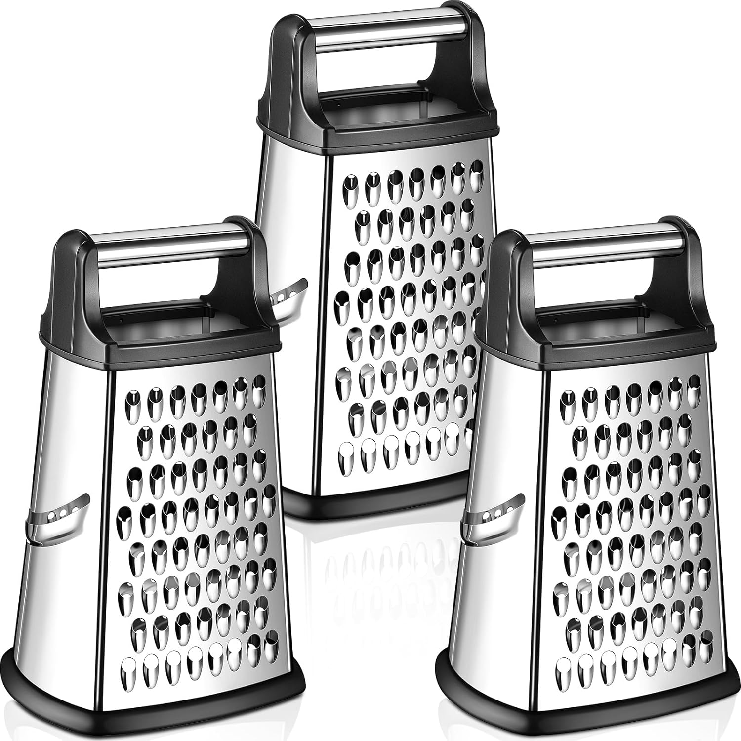 Amazon.com: Hushee 3 Pcs Cheese Grater Stainless Steel, XL Size, 4 ...