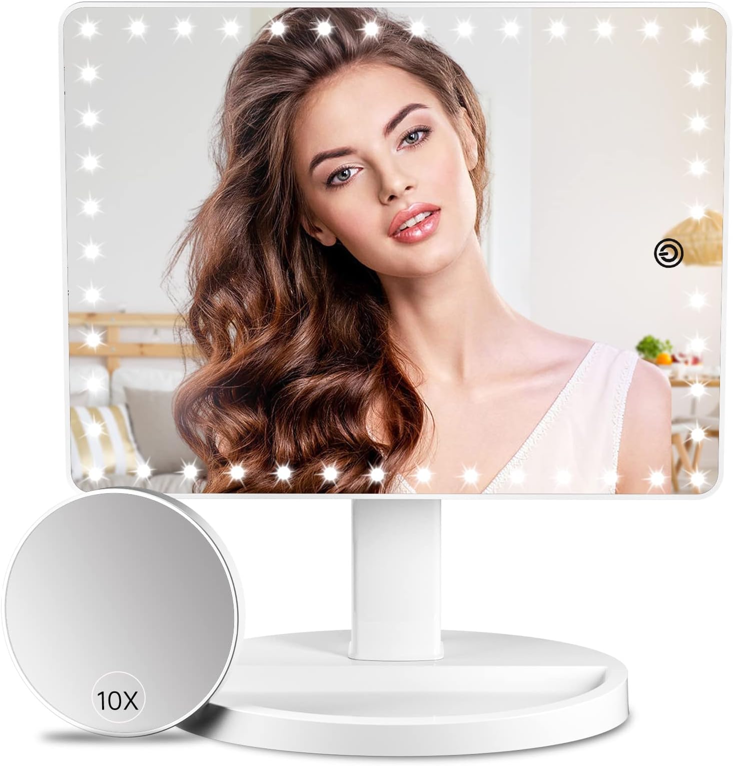 Amazon.com : Floxite 10X Magnifying LED Lighted Vanity Mirror with 2 ...