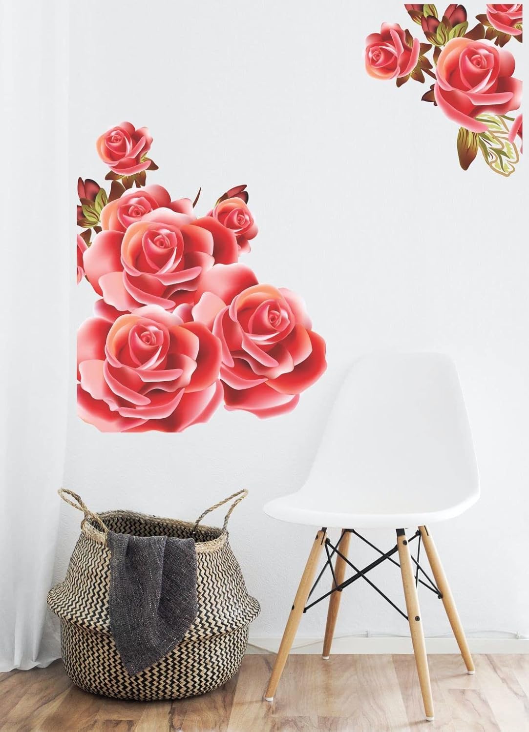 Amazon.com: Prime Home Decor Red Rose Wall Sticker (Multicolor, Vinyl ...