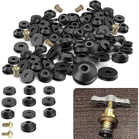 Flat and Beveled Faucet Washers and Brass Bibb Screws Assortment, 48 ...