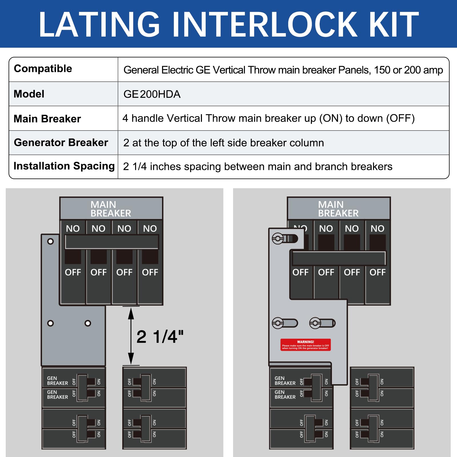 Snapklik.com : Generator Interlock For GE General Electric Vertical 150 ...