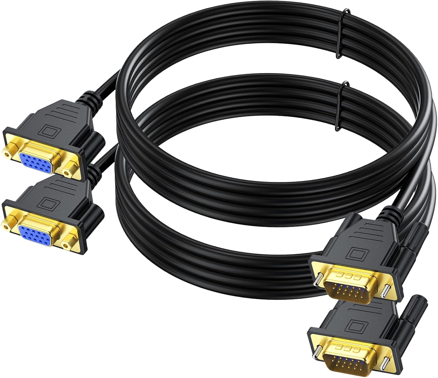 Amazon.com: 3FT VGA Extension Cable 2-Pack Male to Female Cord Extender Cable 15 pin (NOT 9 Pin ...