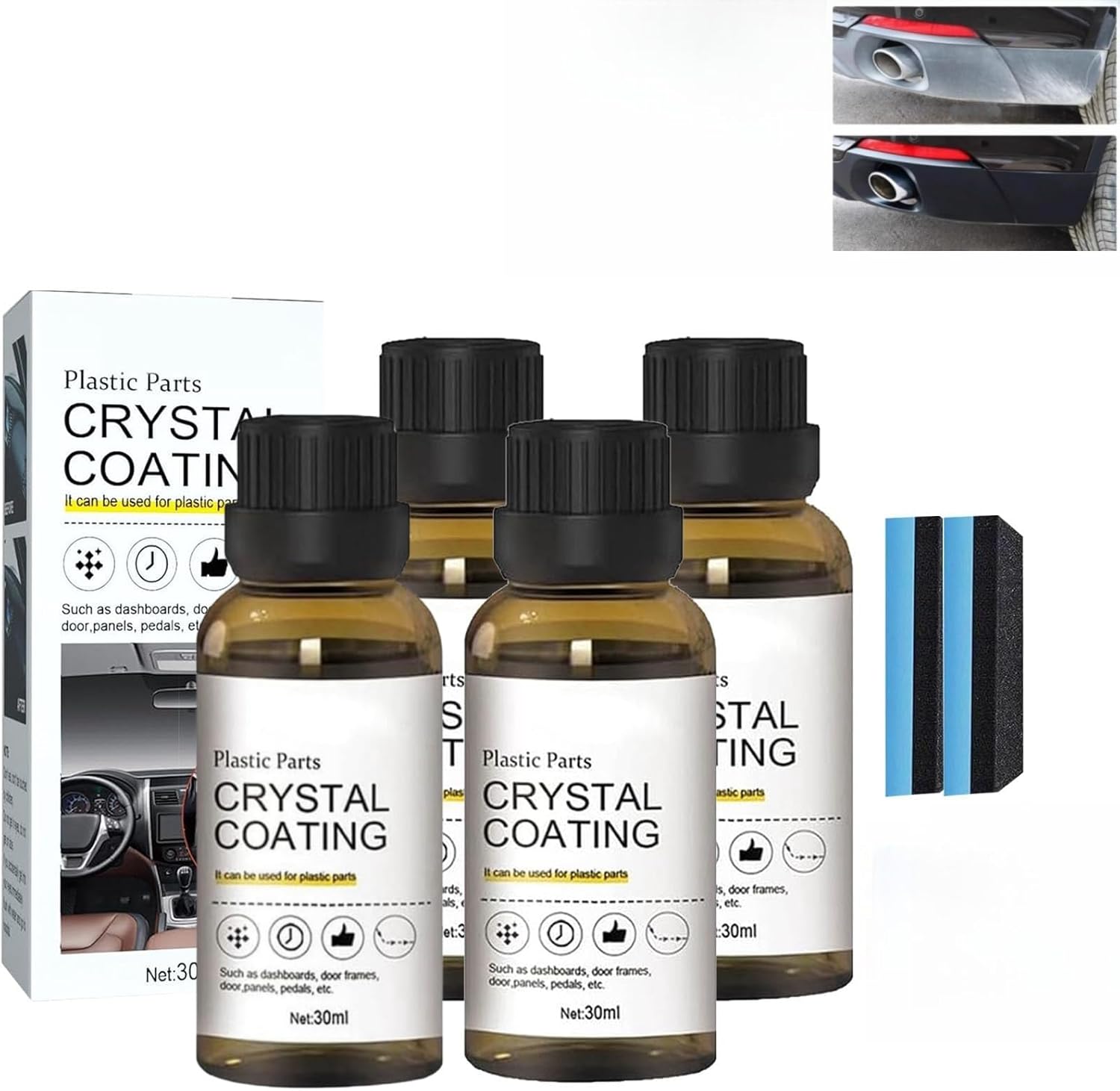 Amazon.com: Crystal Coating for Car Plastic Parts, Crystal Clear ...