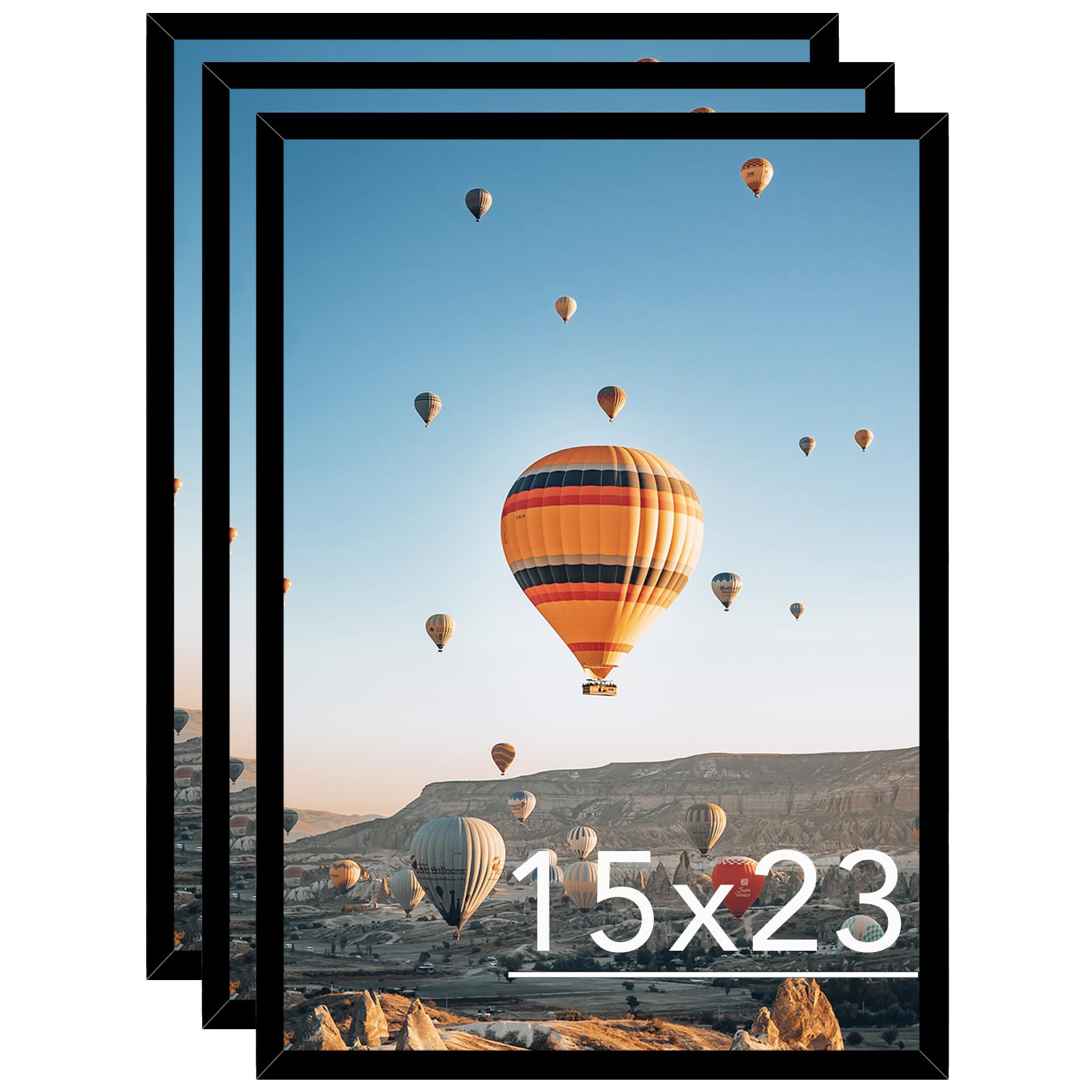 Amazon.com: JCJMY 15x23 Picture Frame Set of 3 Black for Poster Photo ...