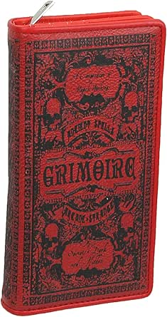 Red Vinyl Arcane Spell Grimoire Rubrum Snap Book Wallet Zip Close Coin ...