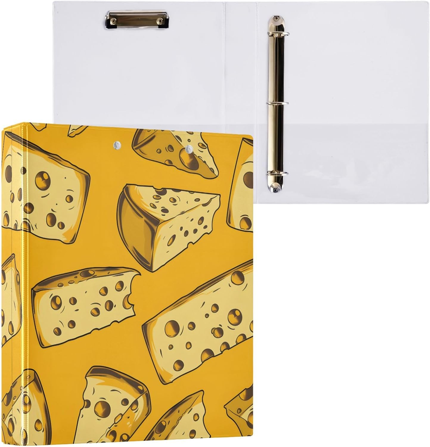 Amazon.com : 3 Ring Binder Cheese Color Pattern, 1.5 Inch Round Ring ...