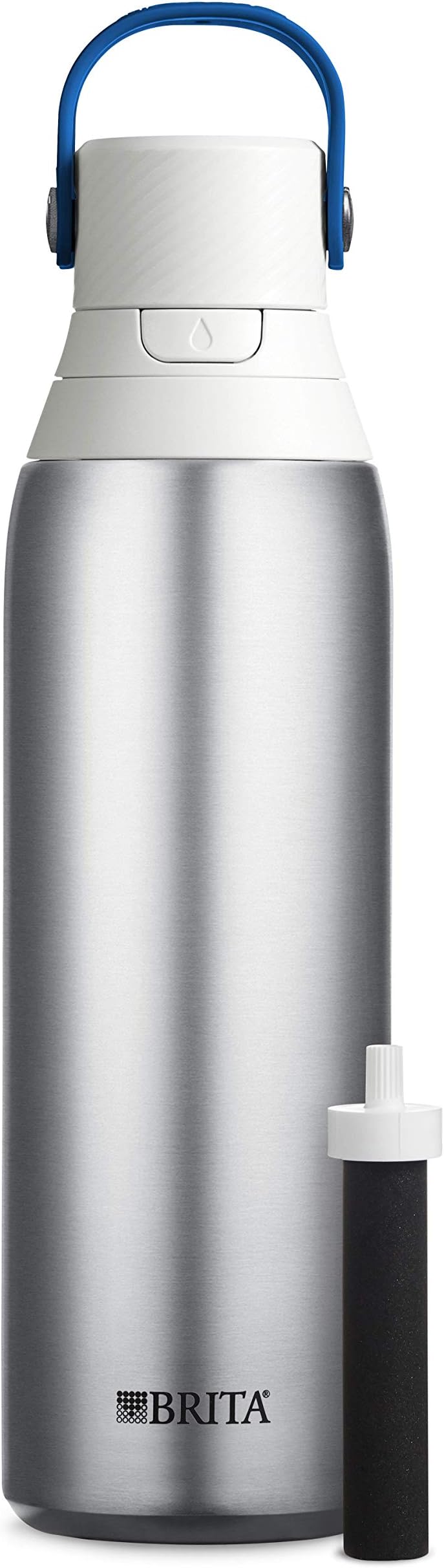 Brita Insulated Stainless Steel Filtering Water Bottle with Straw, BPA ...