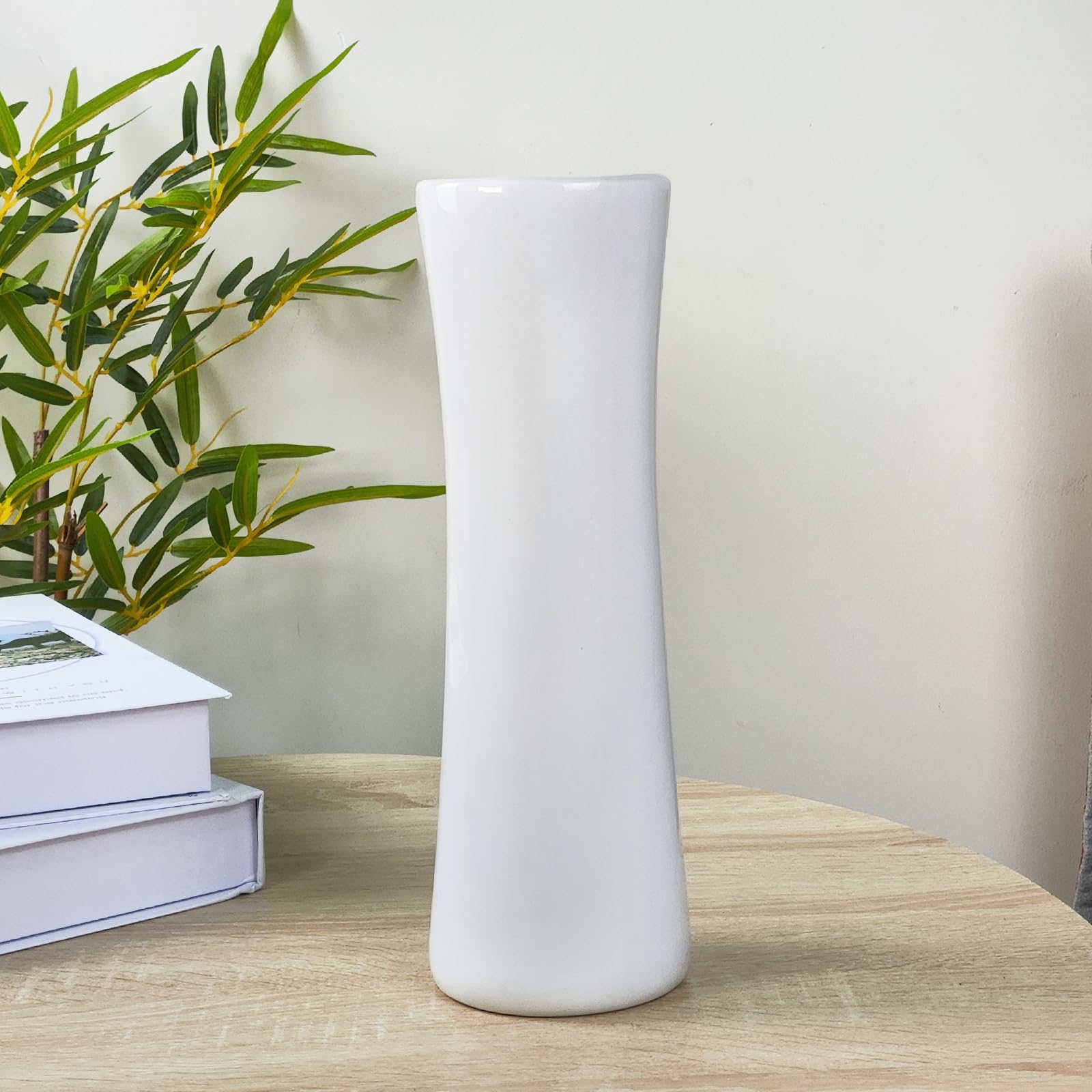 Amazon.com: TDIAVH White Ceramic Flower Vase,12 Inch Modern Tall ...