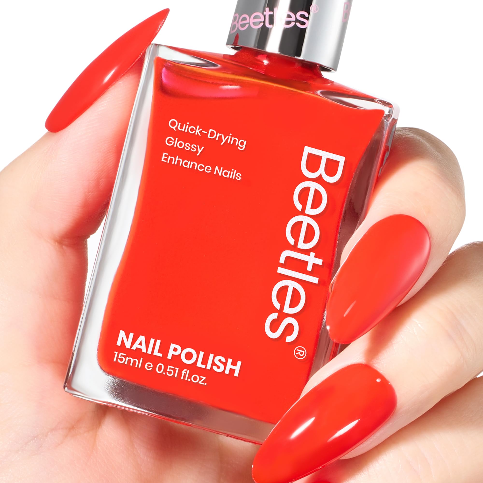 Amazon.com : Beetles Red Nail Polish-1Pcs 15ml Fast Drying & Long ...