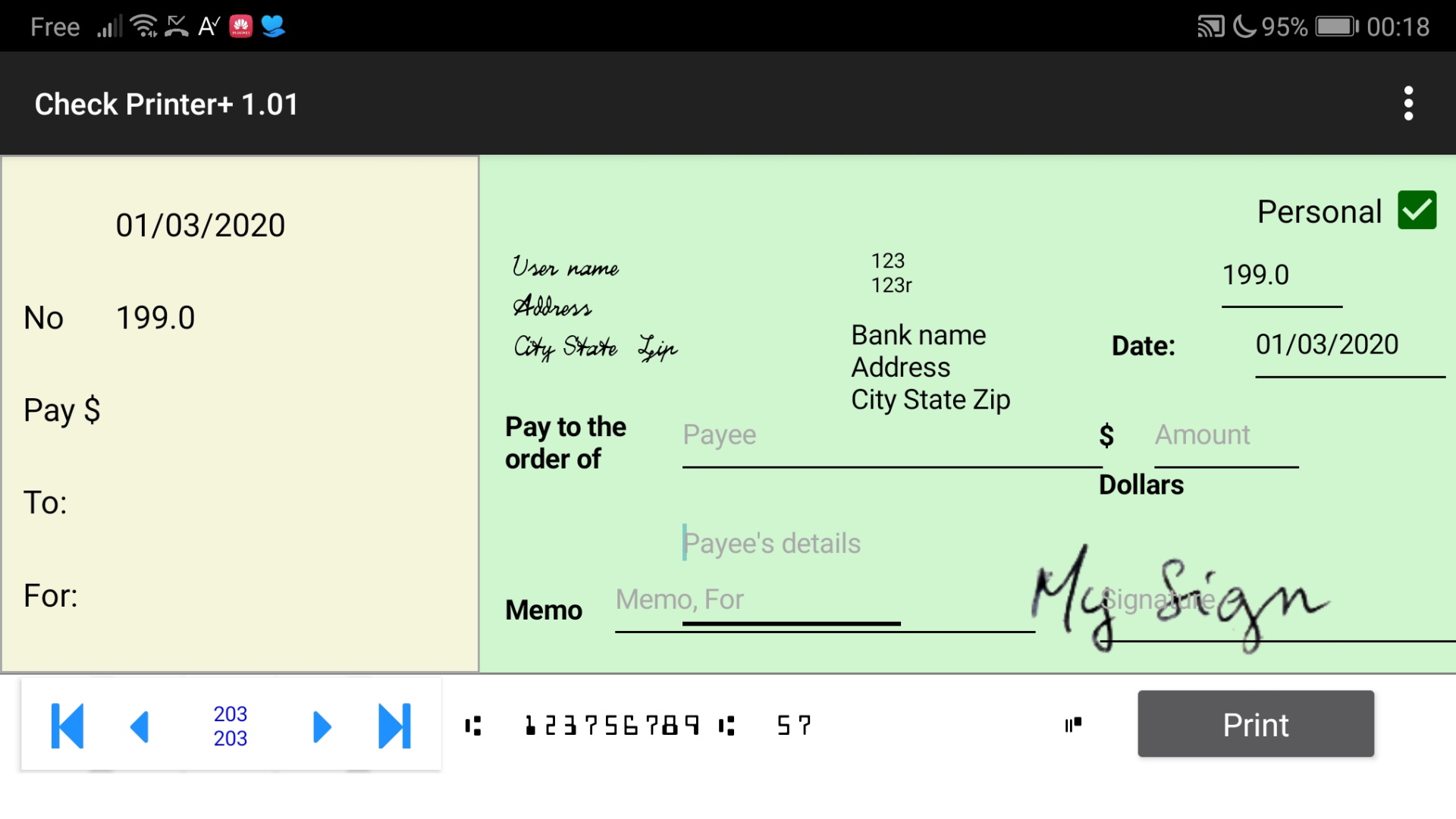 Check Writer Free - App on Amazon Appstore