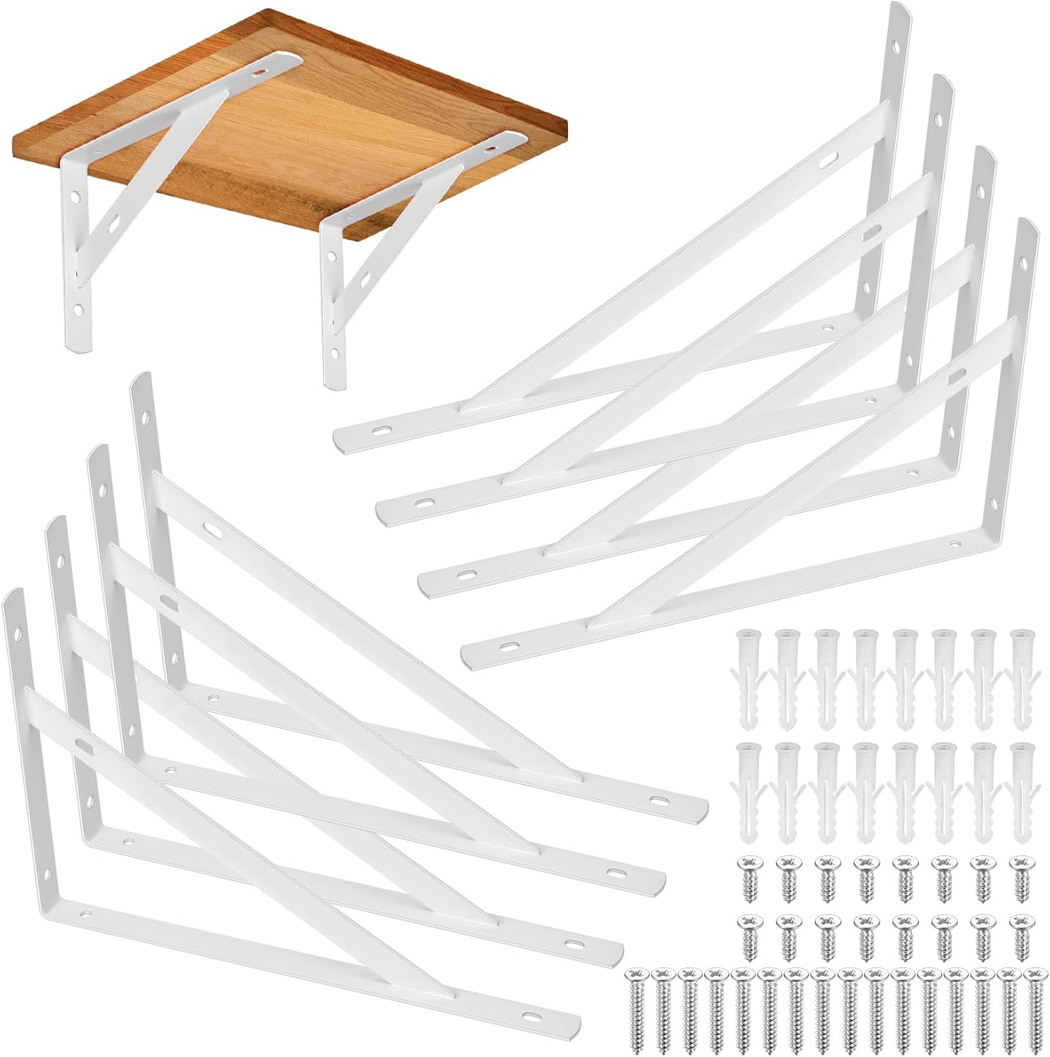 Amazon.com: qiwuhai 8 Pcs Heavy Duty Shelf Brackets, Floating Metal ...