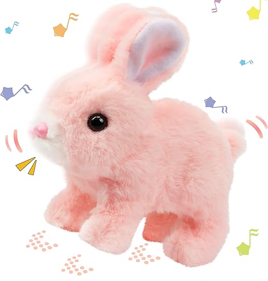 Amazon.com: Hopearl Hopping Rabbit Interactive Electronic Pet Plush ...