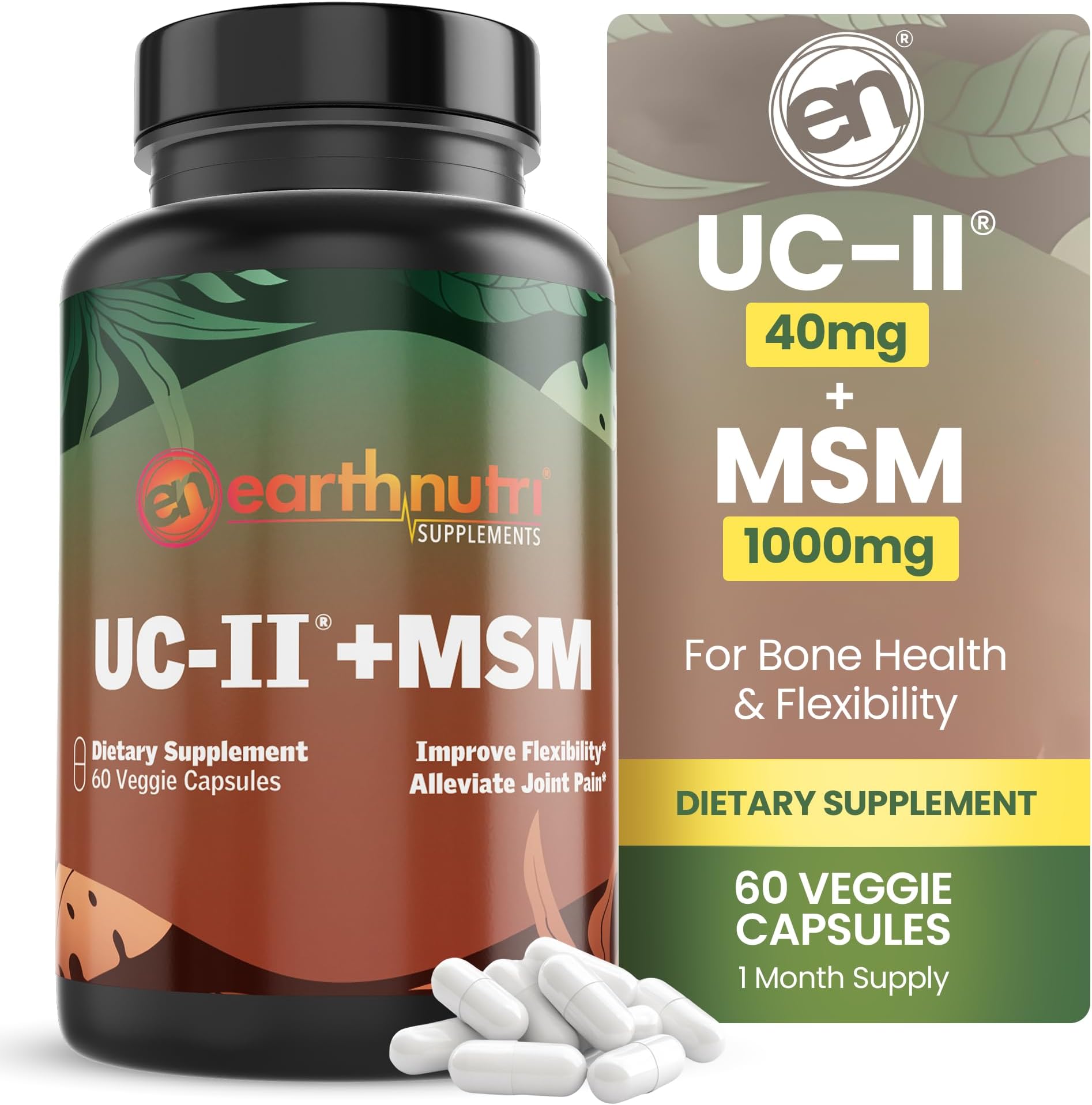Amazon.com: EarthNutri UC-II & MSM Supplement for Bone Health and Joint ...