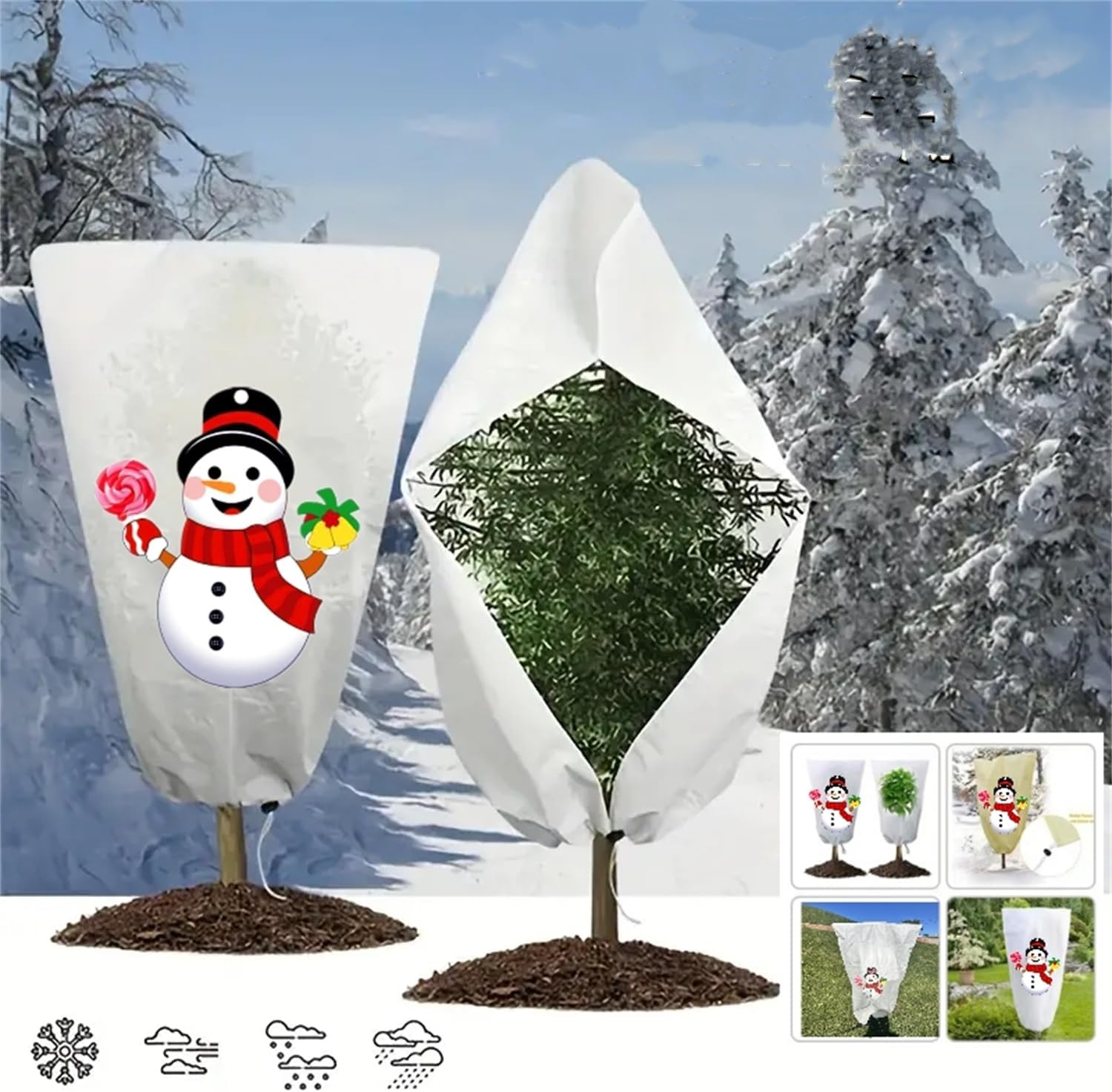 Amazon.com : Springco Snowman Plant Covers Freeze Protection Shade ...