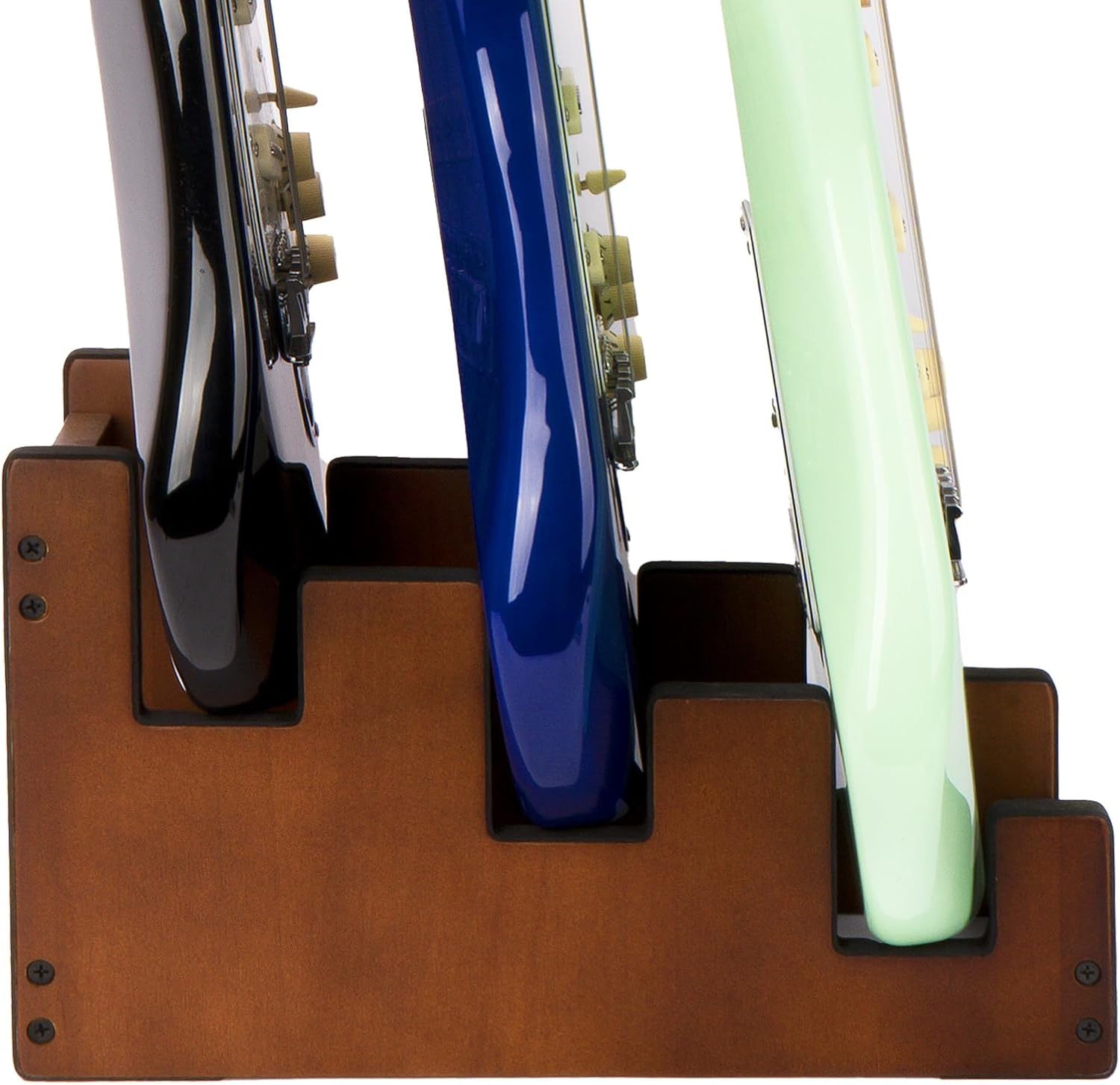 STRICH Wooden Guitar Stand for Multiple Guitars, 3-Holder, Front ...