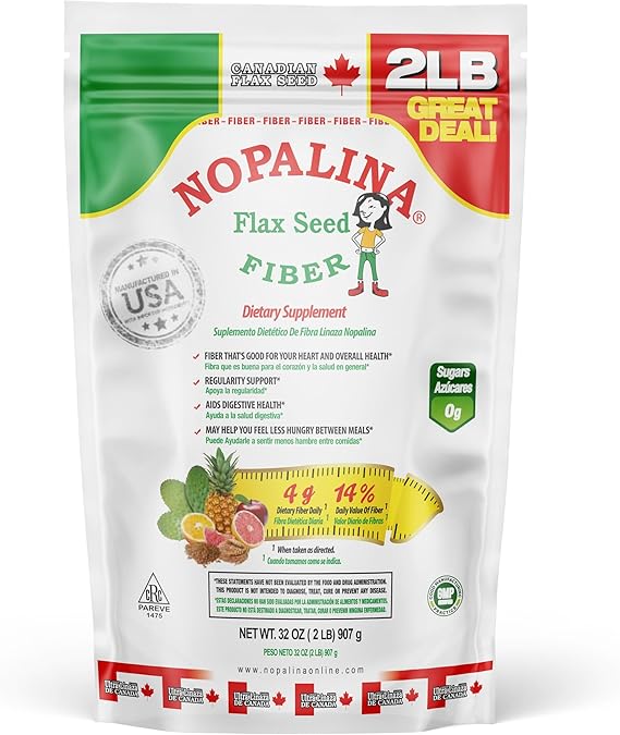 Amazon.com: Nopalina Flax Seed Fiber Supplement 2 lb Bag : Health ...