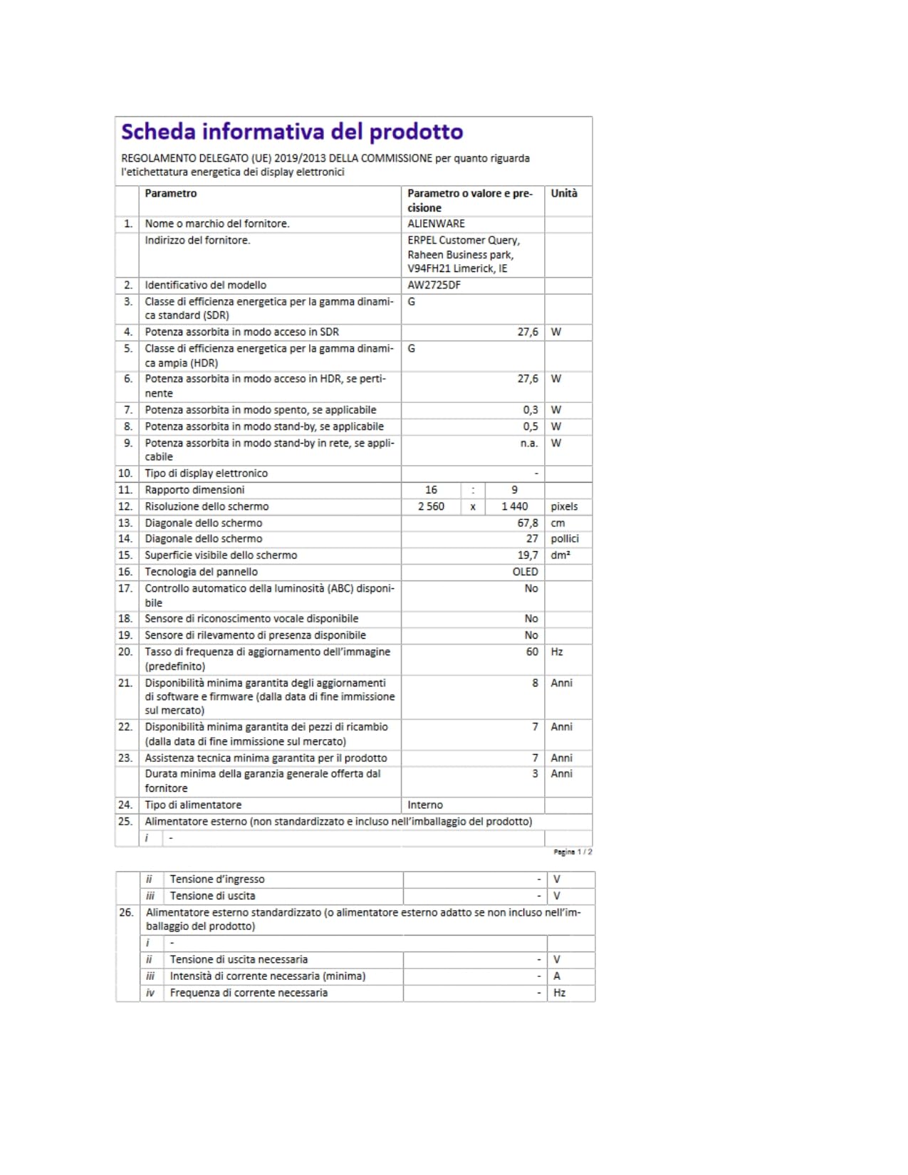 MSI MPG 271QRX QD-OLED 26,5" WQHD Gaming Monitor - Pannello OLED ...