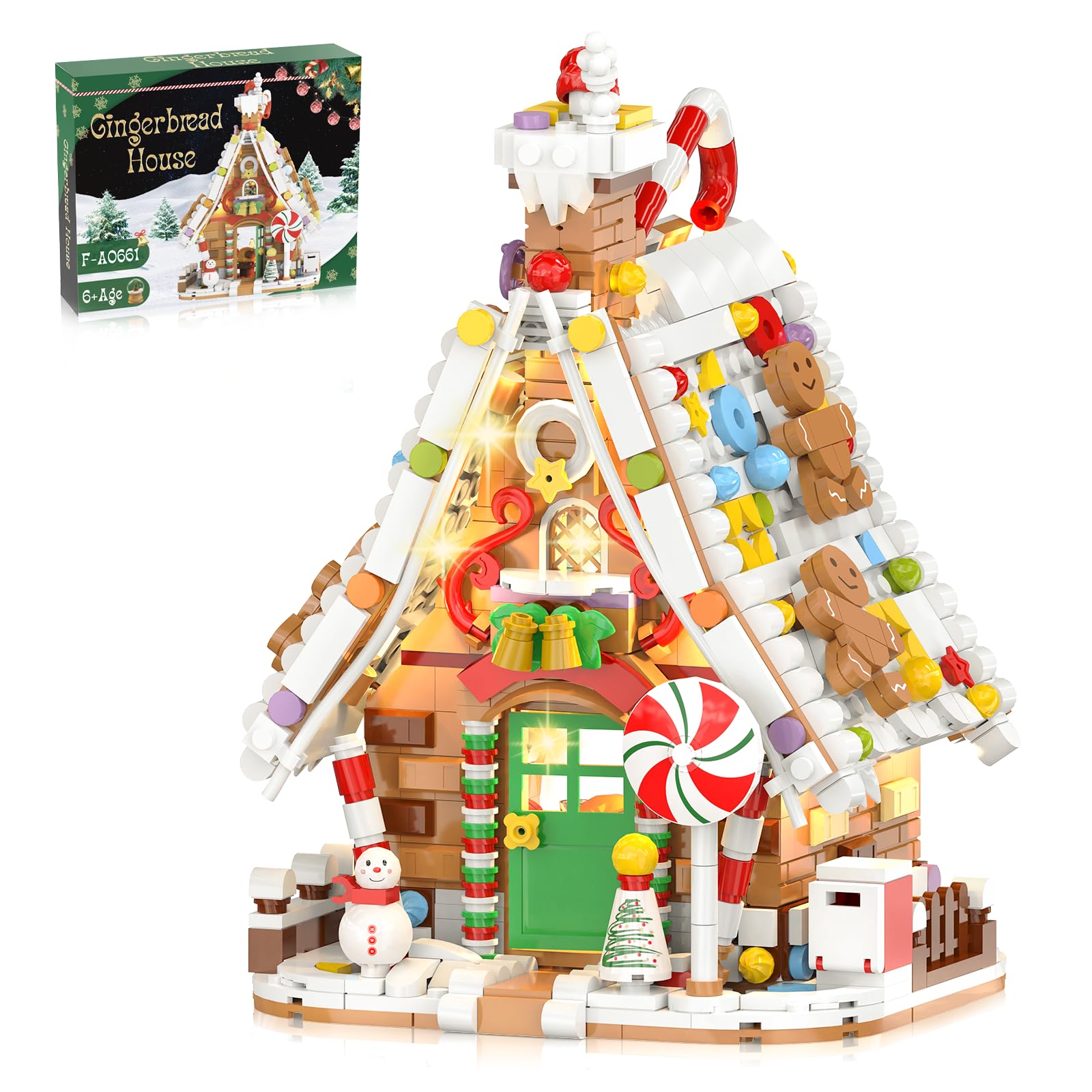 Amazon.com: Gingerbread House Building Set with Light Kit, Large ...