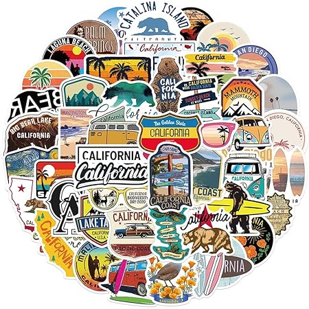 Amazon.com: Zutena 100pcs California Stickers for Water Bottles ...