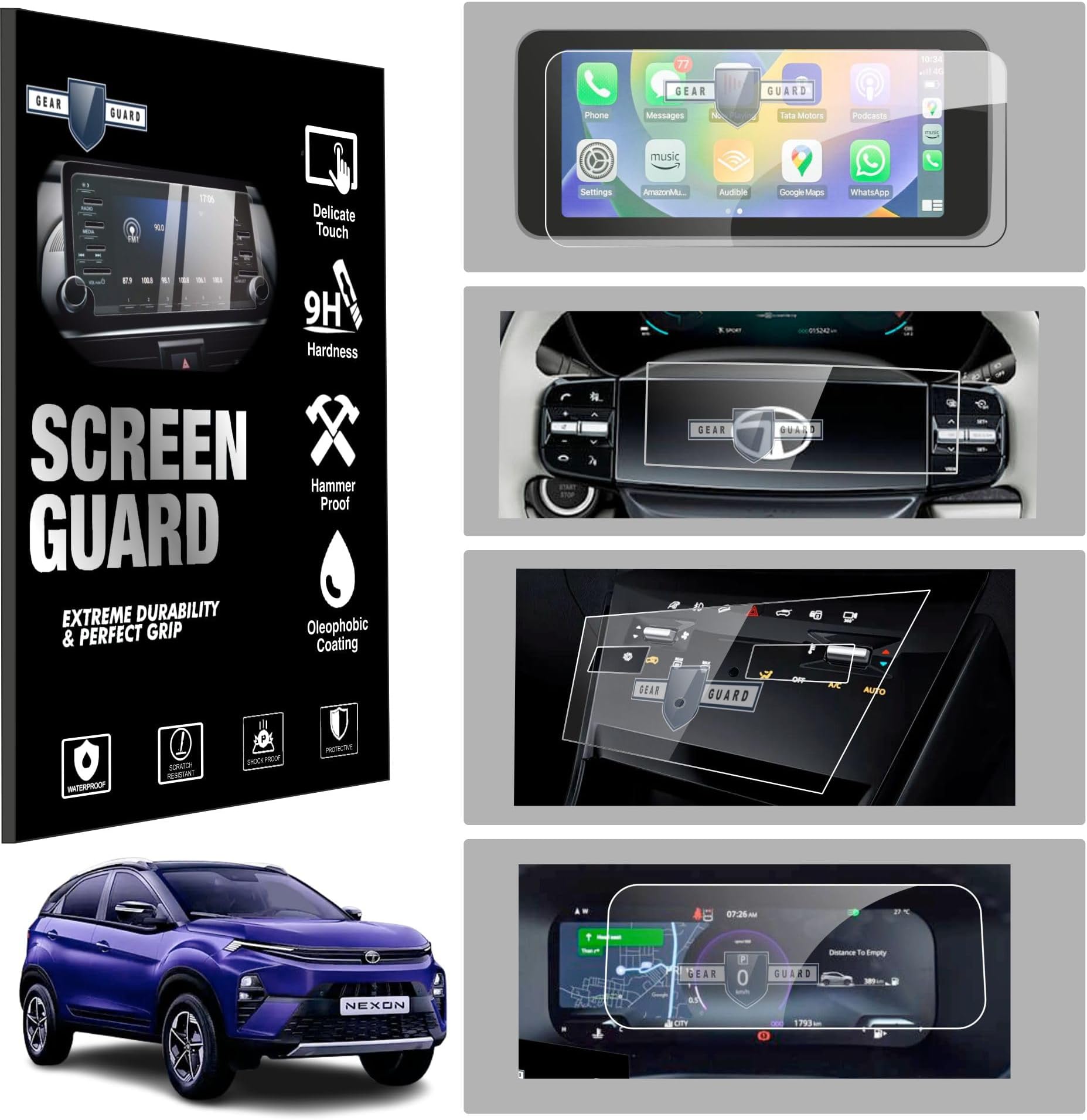 ANDEAL GUARDS Screen Guard For TATA NEXON 2023 7 INCH TOUCHSCREEN AND ...