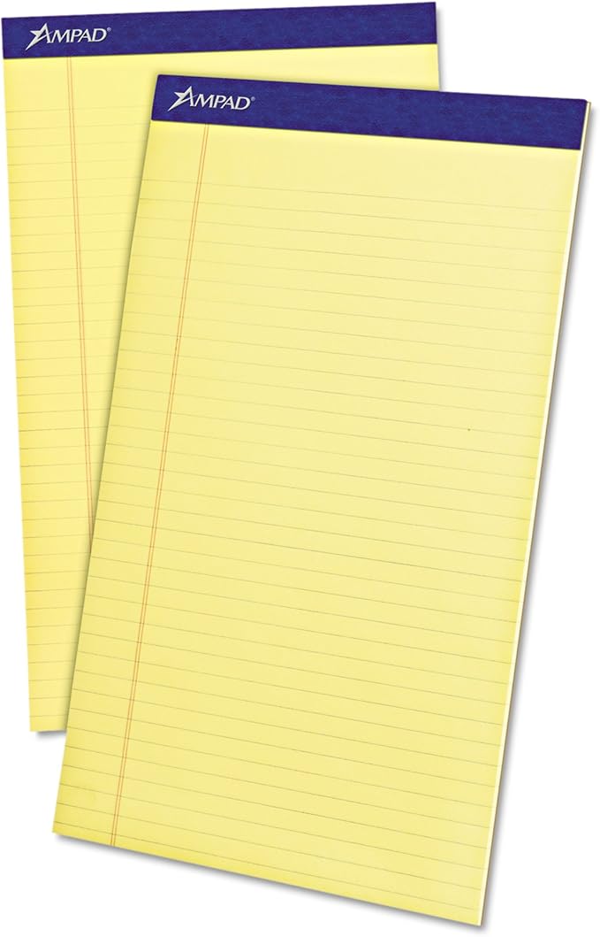 Ampad Legal-ruled Writing Pad -50 Sheet -15 lb -Legal/Wide Ruled -Legal ...