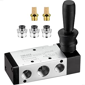 Amazon.com: VIILOCK Pneumatic Air Hand Lever Valve, 5 Way 2 Position 3/8”NPT Solenoid Valve ...