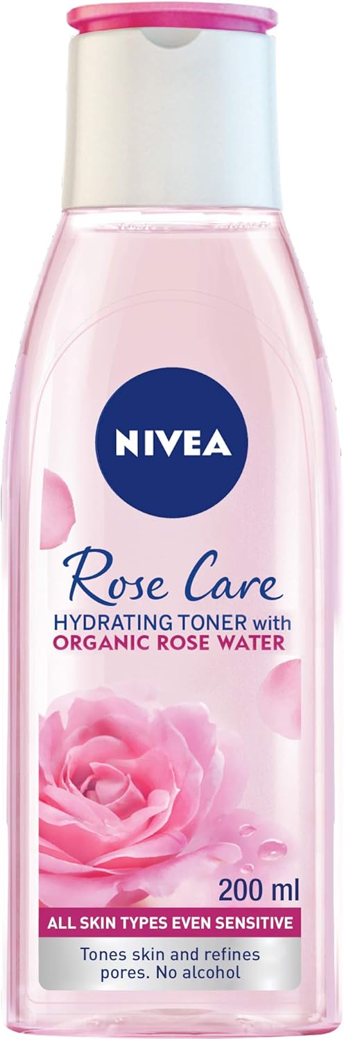 NIVEA Face Toner Hydrating, Rose Care with Organic Rose Water, All Skin ...