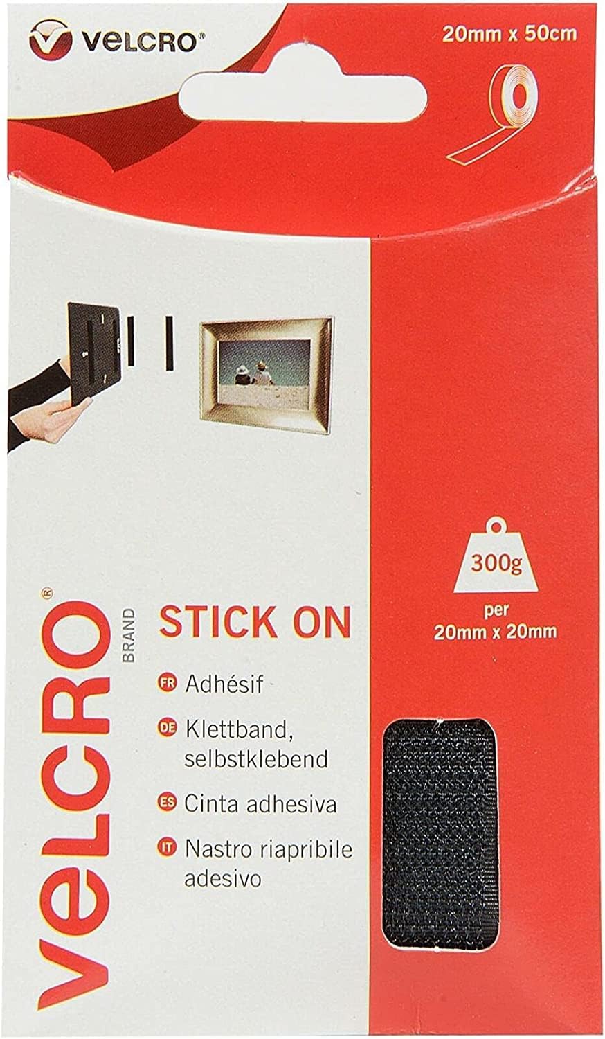 VELCRO Brand Stick On Tape Cut-to-Length Strong Hook & Loop Self ...