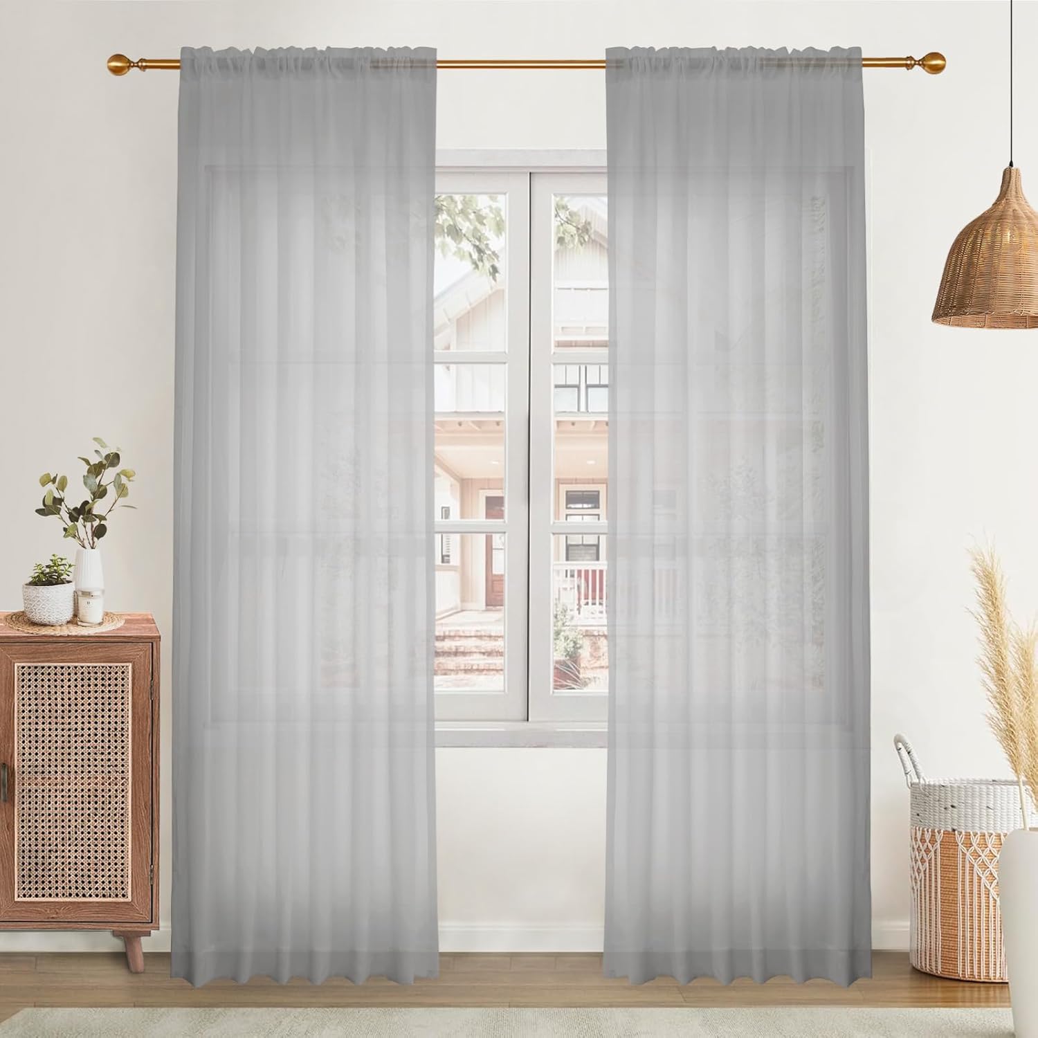 Amazon.com: DotheDrape Rod Pocket Curtain 88 inches Long Light ...