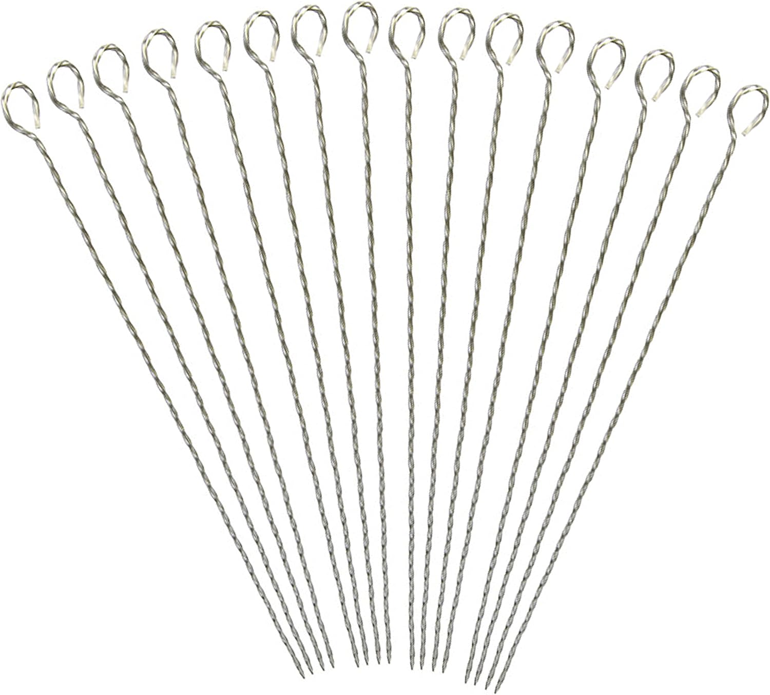 Amazon.com: 16 BBQ Skewers Shish Kabob Sticks Barbecue Stainless Steel ...